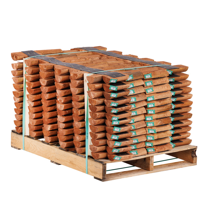 Wooden Half Log Staggered Lawn Edging 3 ft x 7 in RC33B | Greenes Fence ...