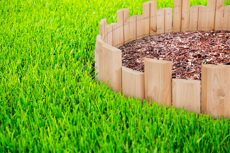 Cedar Wood Landscape Edging 18 in. W x 5-7 in. H x 3/4 in. D (12-Pack ...