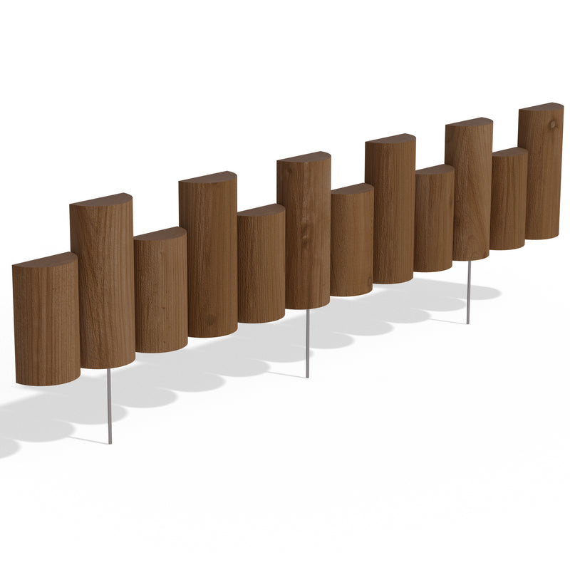 Wooden Half Log Staggered Lawn Edging 3 ft x 7 in RC33B | Greenes Fence ...